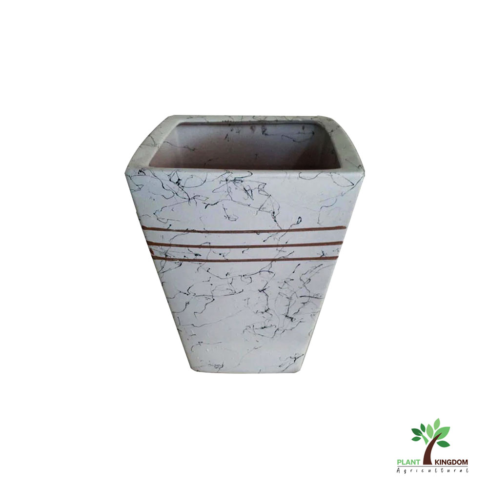 White Ceramic Pot Design - Plant Kingdom UAE